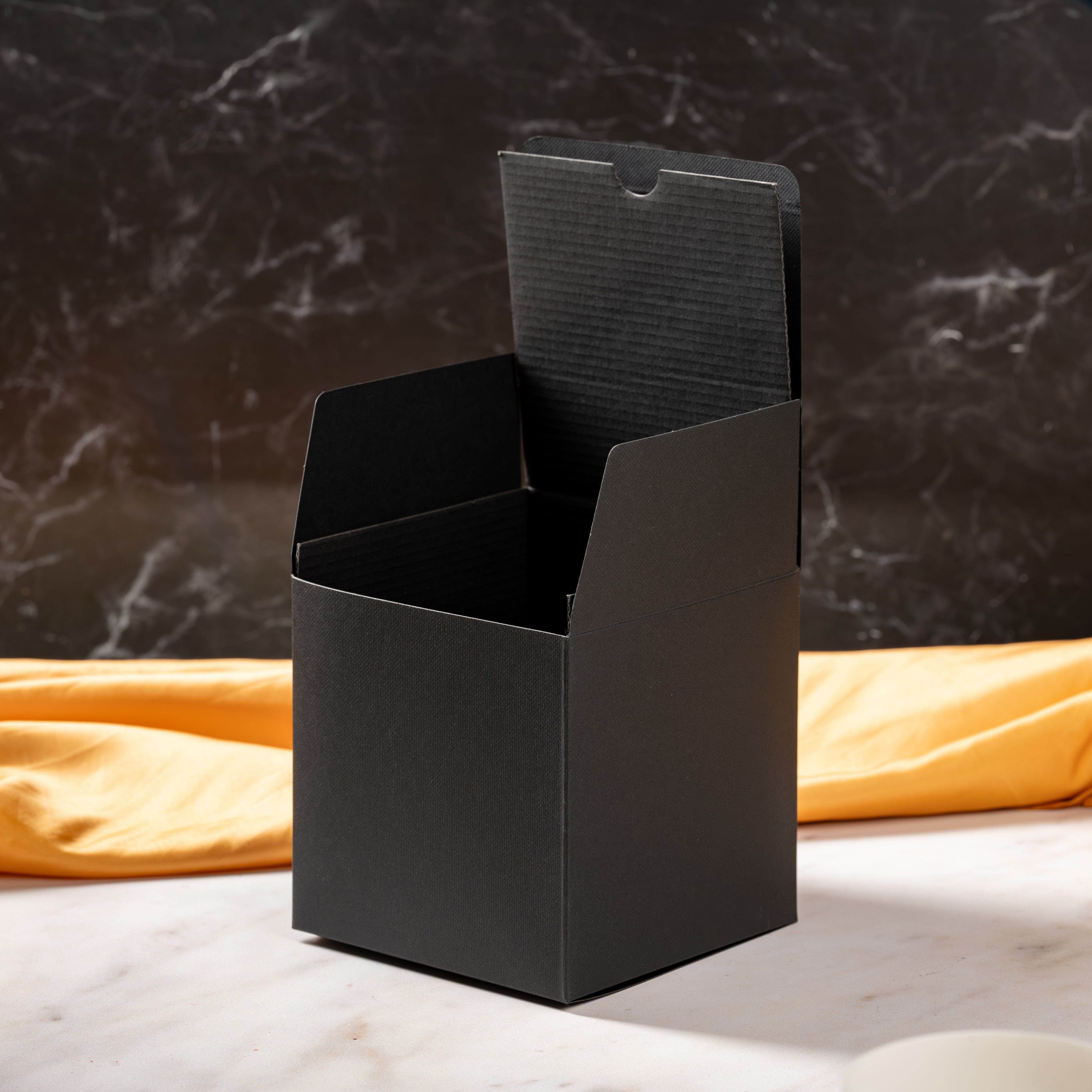 Black Luxury Folding Box & Liner for Tall 3-Wick Candle Vessels ...